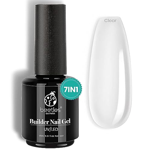 Beetles Gel Nail Polish Builder Nail Gel 7 in 1 Builder Strengthener Gel Clear Builder Nail Gel Color Hard Gel Builder Extension Nail Gel for Holiday Nails Gel Polish Nail Art Design Nail for Women