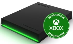 seagate game drive for xbox 2tb external hard drive portable hdd - usb 3.2 gen 1, black with built-in green led bar , xbox certified, 3 year rescue services (stkx2000400)