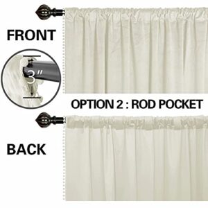 ZHAOFENG Ivory Pom Pom Velvet Curtains with Rod Pocket and Back Tab, Blackout Soft Luxury Thick Sunlight Dimming Heat Insulated Privacy Protect for Living Room, 2 Panels (Ivory, W52 x L95 Inch)