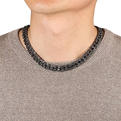 rongji jewelry Cuban Link Necklace for Men - Hip Hop Necklace Iced Out with Bling Rhinestones, Fashion Accessory for Hip Hop Lovers