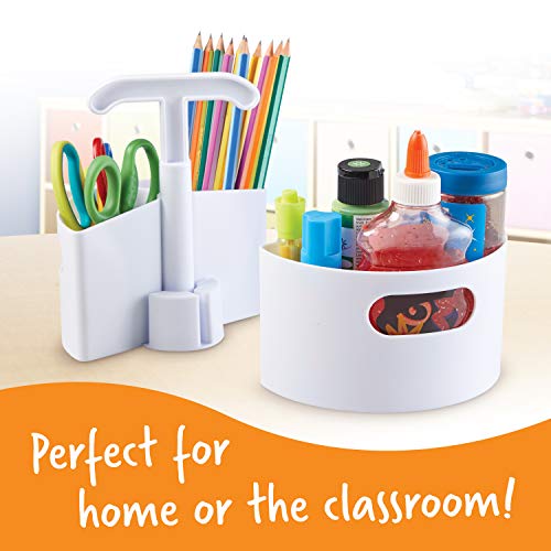 Learning Resources Create-a-Space Storage Mini Center - White, Desk and Art and Crafts Organizer, Maker and Crayon Organizer, Home School Organizer and Storage Small