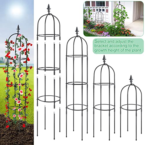 2Pcs Plant Cages and Supports, Deaunbr Tomato Cage 6FT Tall Plant Stakes Heavy Duty Garden Trellis for Indoor & Outdoor Plants, Climbing Plant, Tomatoes, Vegetables, Fruits, Flowers, Pots, Vines