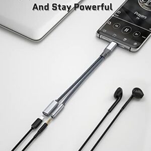 USB C 3.5mm Headphone Adapter and Charger,2-in-1 Type C Earphone Audio Aux Jack with PD Charging for iPad 10 Pro 11 12.9 Air 4 5 Mini 6,iPhone 15,Samsung Galaxy S22 S23 FE Ultra Z Flip Fold 3 4 5 A54