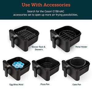 COSORI Air Fryer Accessories, Replacement 5.8QT Original Basket For COSORI CP358-AF, CS358-AF Air Fryers, Non-Stick, Dishwasher-Safe, CAF-P582B, Black