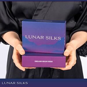 Lunar Silks, Highest Grade 6A 100% Pure Mulberry Real Silk Pillowcase 22 Momme (Both Sides) for Hair and Skin - Acne Free - 1PC in Gift Box (Slate Grey, Queen)