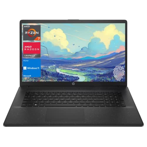 HP 17 Laptop, 17.3" Full HD Display, AMD Ryzen 7 5825U, 32GB RAM, 2TB PCIe SSD, Webcam, HDMI, Fingerprint Reader, Wi-Fi, Windows 11 Home