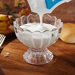 Small Footed Tulip Clear Glass Dessert Bowls 4oz,100ml Cute Dessert Cups for Sundae,Fruit,Salad,Snack,Cocktail,Condiment,Ice Cream Cups All Purpose Serving Bowls,Trifle Tasters Bowls For Party 8pcs