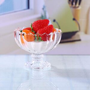 Small Footed Tulip Clear Glass Dessert Bowls 4oz,100ml Cute Dessert Cups for Sundae,Fruit,Salad,Snack,Cocktail,Condiment,Ice Cream Cups All Purpose Serving Bowls,Trifle Tasters Bowls For Party 8pcs