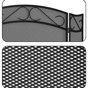 Fire Beauty Fireplace Screen for Wood Burning Fireplace Foldable 3 Panel Wrought Iron Fireplace Cover with Protective Mesh Fire Spark Guard for Indoor Outdoor Flat Guard Fire Screens Black