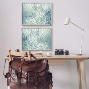 Stupell Industries Symmetrical Ripples in Water Blue Light Reflection, Designed by Maggie Olsen Gray Framed Wall Art, 2pc, Each 16 x 20, Off- White