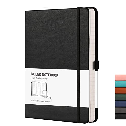 RETTACY Lined Notebook Journal - College Ruled Diary Notebook with 192 Numbered Pages,Hardcover,100gsm Thick Paper 5.75'' × 8.38''