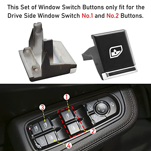 Jaronx 2PCS Driver Side Window Switch Buttons Compatible with Porsche Cayenne 2011-2018,Compatible with Panamera 2011-2016, Compatible with Macan 2015-2022, Power Window Switch Button Replacements