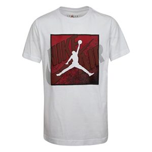 jordan boy's patch over tee (big kids) white md (10-12 big kid)