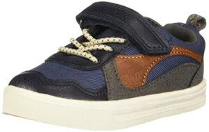 oshkosh b'gosh boy's gareth sneaker, navy, 4 toddler