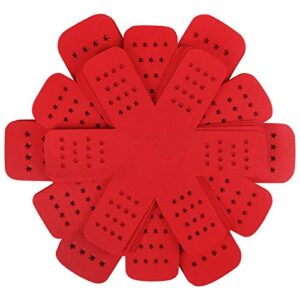 bykitchen pan pot protectors, larger & thicker pan protector with stars, set of 12 and 3 different sizes, red pot divider pads for protecting and separating your cookware