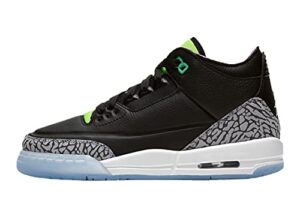 jordan air jordan 3 retro se (big kid) black/white/electric green/violet shock 6 big kid m