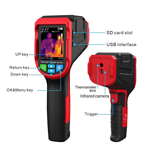 NOYAFA Industrial Thermal Imaging Device NF-521, 24 * 24 Pixels Resolution 16 GB Memory Card Thermal Imaging Camera with 2.4 Inch TFT LCD Display