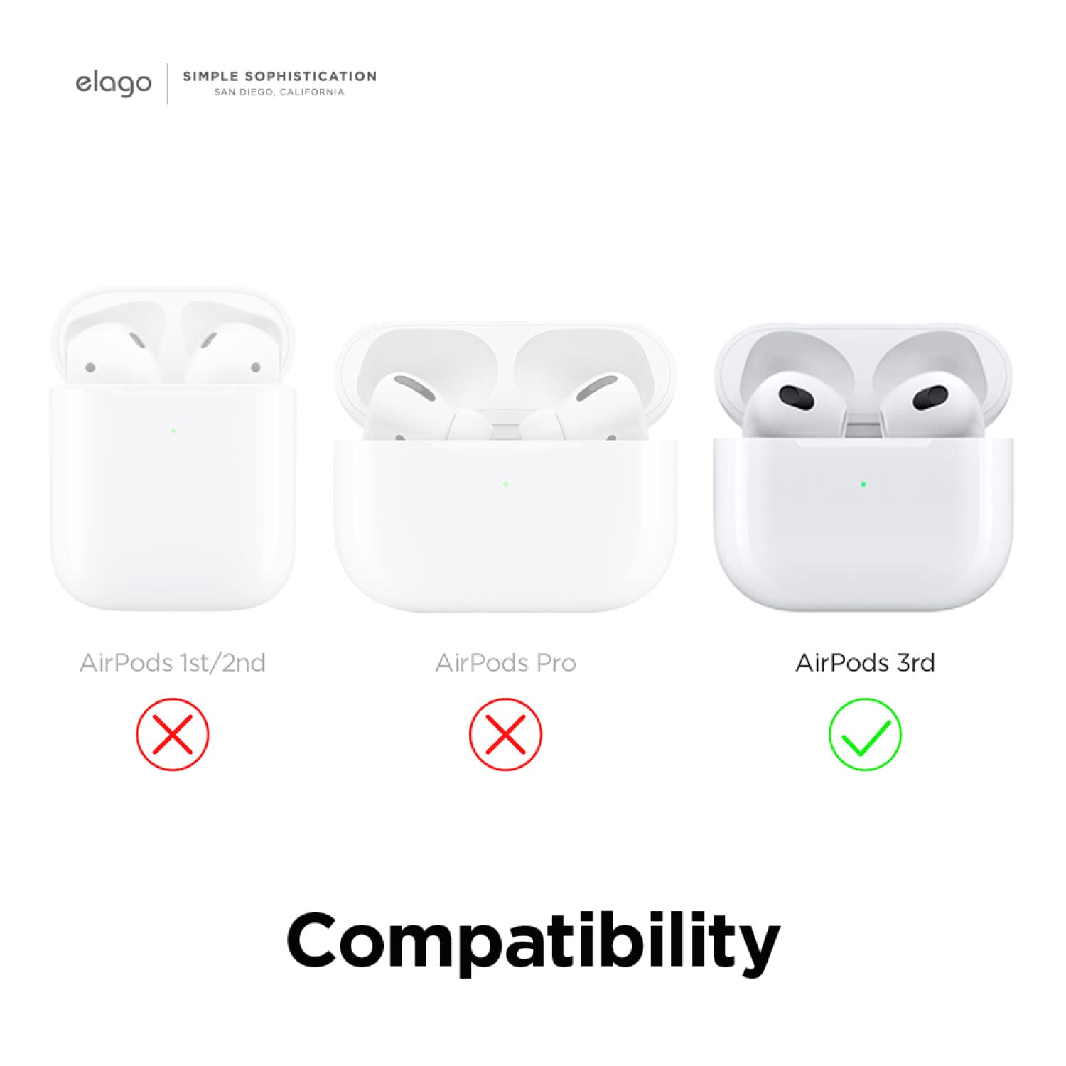 elago Liquid Hybrid Case Compatible with AirPods 3rd Generation Case - Compatible with AirPods 3 Case Cover, Triple Layer Protection, Wireless Charging, Shock Resistant, Easily Cleaned (Black)