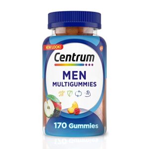 centrum multigummies gummy multivitamin for men, multivitamin/multimineral supplement with selenium, antioxidants and vitamin d3, assorted fruit flavor - 170 count