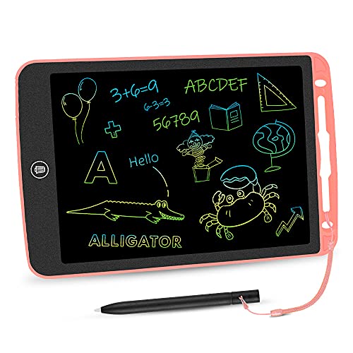 LCD Writing Tablet 10 Inch Toddler Doodle Board, Colorful Drawing Tablet, Erasable Electronic Painting Pads, Educational and Learning Kids Toy for 2 3 4 5 6 Year Old Boys and Girls Gifts(Pink)