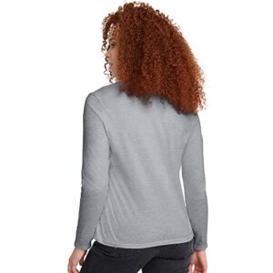 Hanes Women's Long Sleeve Tee, Light Steel, Medium