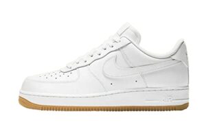 nike men's air force 1 low '07 shoe, white/white-gum light brown, 10.5