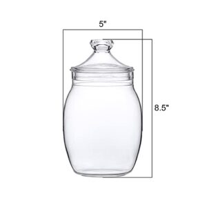 Amazing Abby - Katherine - Acrylic Bathroom Canister (52 oz), Plastic Apothecary Jar for Vanity, BPA-Free and Shatter-Proof, Great for Bath Sponges, Shower Balls, Loofah Pads, and More