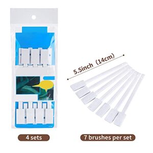 4 Set 28Pcs Small Disposable Crevice Cleaning Brushes for Toilet Corner,Skinny Gap Cleaner Scrub for Window Groove,Door Track, Keyboard,Detail Cleansing Brushes for Kitchen Stove,Blind,Air Vent,Fan