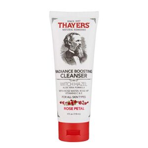 thayers rose petal radiance boosting cleanser with vitamin c and vitamin e, 4 ounces