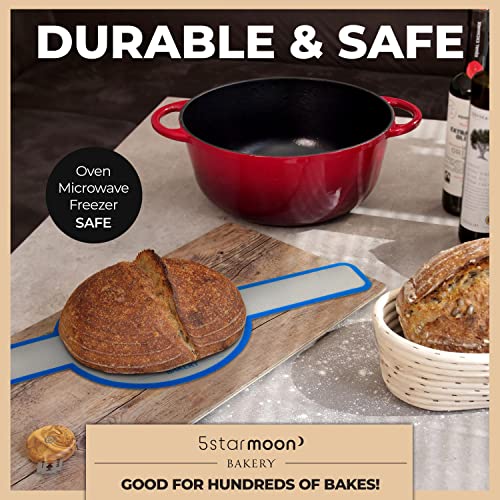 US Designed 1 Silicone Bread Sling for Dutch Oven - Reusable Bread Mat - Heat Resistant Dutch Oven Liners w/Long Handles - Non-Stick Bread Silicone Mat - Easy to Clean Sourdough Bread Baking Supplies