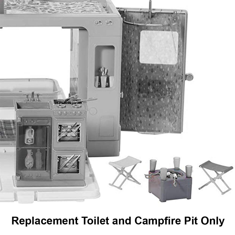 Replacement Parts for Barbie 3-in-1 DreamCamper Vehicle Playset - GHL93 ~ Replacement Toilet and Campfire Pit