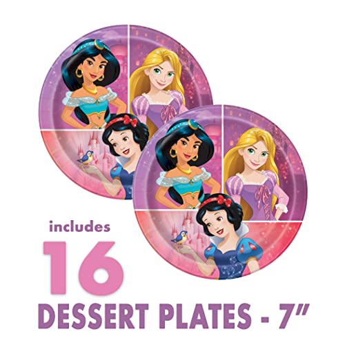 Disney Princess Party Supplies and Decorations for Princess Birthday Party Theme, Serves 16 Guests and Includes Tableware and Decor with Table Cover, Banner, Plates, Napkins & More