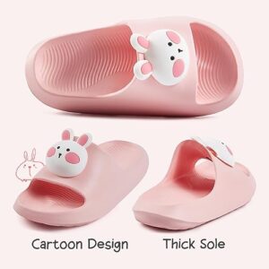 Drecage Bunny Toddler Slides Slipper Unisex Child Boys & Girls Slide Sandals for Kids Flip Flops Compfy Shower Slippers Beach Garden Shoes, Pink Bunny Toddler 9.5-10