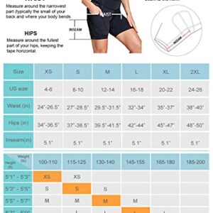 BALEAF Women's 4D Padded Bike Shorts Cycling Underwear with Padding Pockets Bicycle Pants Biking Tights Spin Gear Clothes Black XS