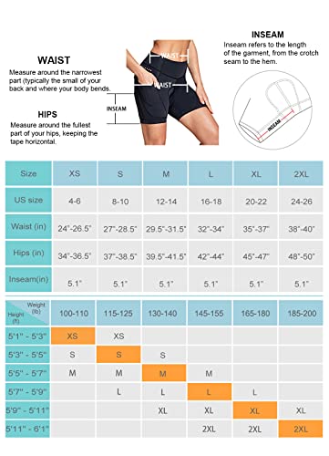 BALEAF Women's 4D Padded Bike Shorts Cycling Underwear with Padding Pockets Bicycle Pants Biking Tights Spin Gear Clothes Black XS