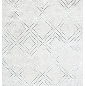 Safavieh Casablanca Collection Accent Rug - 4' x 6', Ivory & Grey, Handmade Moroccan Boho Wool Braided Tassel, Ideal for High Traffic Areas in Entryway, Living Room, Bedroom (CSB676F)