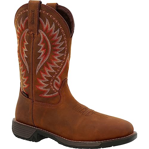 ROCKY Rugged Trail Steel Toe Waterproof Western Boot Size 8.5(M)