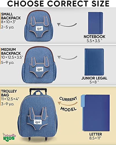 Naturally KIDS Rolling Backpack for Girls, Toddler Luggage for Girls, Toddler Suitcase for Girls, Toddler Unicorn Backpack for Girls 4-6, Kids Backpacks Girls Kindergarten, Roller Backpacks Girls Boys