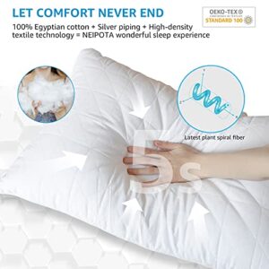 NEIPOTA Pillows Standard Size Set of 2, Standard Pillows 2 Pack 20 x 26, Cooling Side Sleeper Pillow Hotel Bed Pillows & Positioners, Gel Fiber Hypoallergenic Bed Pillow for Sleeping Twin Washable