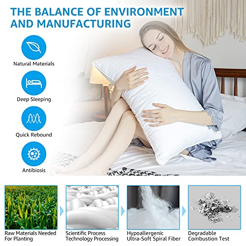 NEIPOTA Pillows Standard Size Set of 2, Standard Pillows 2 Pack 20 x 26, Cooling Side Sleeper Pillow Hotel Bed Pillows & Positioners, Gel Fiber Hypoallergenic Bed Pillow for Sleeping Twin Washable