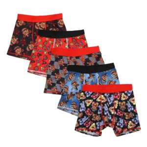 five nights at freddys horror video game youth boys underwear 5pk boys boxer briefs set- size 4 black