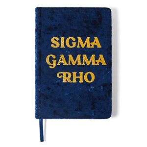 sorority shop sigma gamma rho notebook - sgr velvet notebook with velvet cover, gold foil imprint, satin ribbon, 216 lined pages, glued binding - sorority journal, sigma gamma rho sorority gift