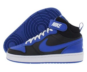 nike boy's court borough mid 2 (big kid) black/game royal/game royal/white 4 big kid m