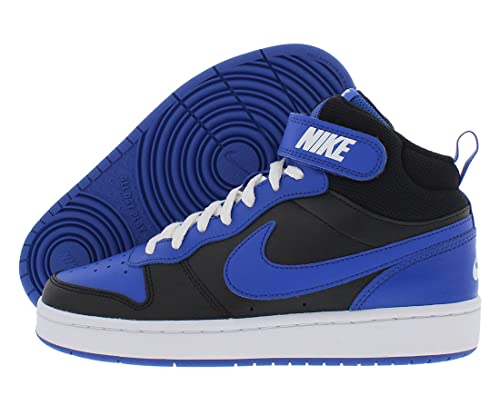 Nike Boy's Court Borough Mid 2 (Big Kid) Black/Game Royal/Game Royal/White 4 Big Kid M