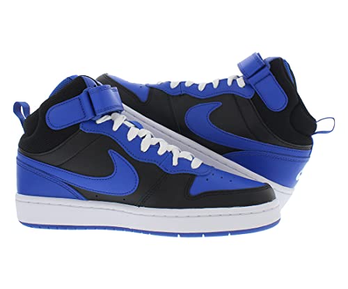 Nike Boy's Court Borough Mid 2 (Big Kid) Black/Game Royal/Game Royal/White 4 Big Kid M