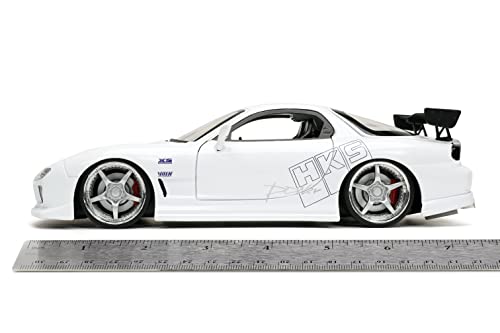 Jada Toys Fast & Furious 1:24 1992 Mazda RX-7 Die-cast Car, Toys for Kids and Adults, White