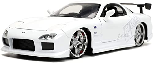 Jada Toys Fast & Furious 1:24 1992 Mazda RX-7 Die-cast Car, Toys for Kids and Adults, White