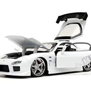 Jada Toys Fast & Furious 1:24 1992 Mazda RX-7 Die-cast Car, Toys for Kids and Adults, White