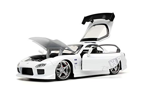 Jada Toys Fast & Furious 1:24 1992 Mazda RX-7 Die-cast Car, Toys for Kids and Adults, White