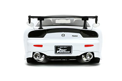 Jada Toys Fast & Furious 1:24 1992 Mazda RX-7 Die-cast Car, Toys for Kids and Adults, White